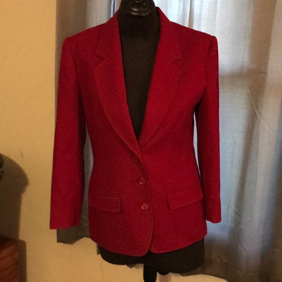 Pendleton | Jackets & Coats | Vintage Red Pendleton Wool Blazer | Poshmark
